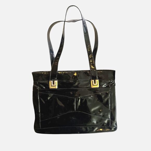 Lou Taylor | Bags | Vintage Lou Taylor Black Patent Leather Kelly Purse ...